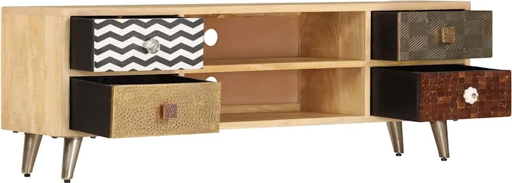 TV stolek 120 x 30 x 40 cm masivní mangovníkové dřevo 247340
