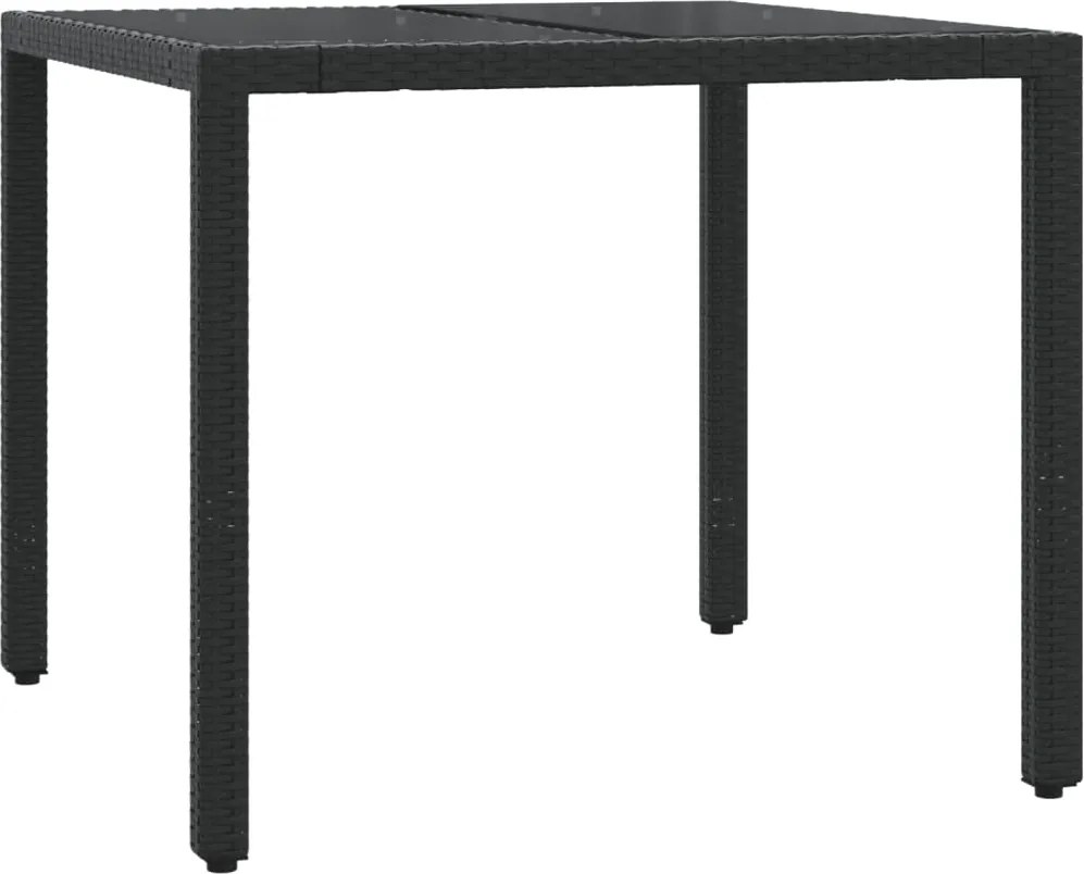 3dílný bistro set s poduškami černý polyratan 3212024