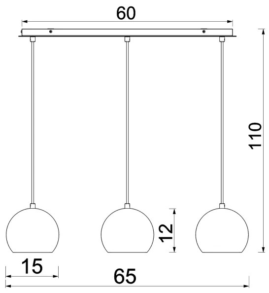 Lustr na lanku SOOL 3xE27/60W/230V