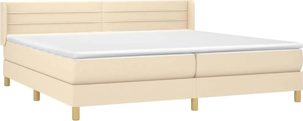 Box spring postel s matrací krémová 200x200 cm textil 3130382