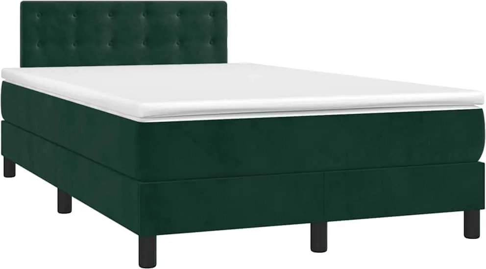 Box spring postel s matrací tmavě zelená 120 x 200 cm samet 3141536