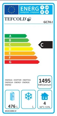 Tefcold GC74 LEFT (32365) - Chladicí stůl nerezový 4-dveřový 223 cm, bez pracovní desky