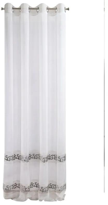 Bílá záclona na kroužcích ANNE 140x270 cm