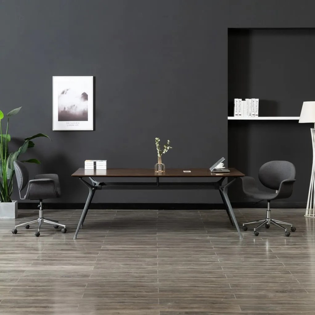 Otočné jídelní židle 2 ks šedé textil 3054863
