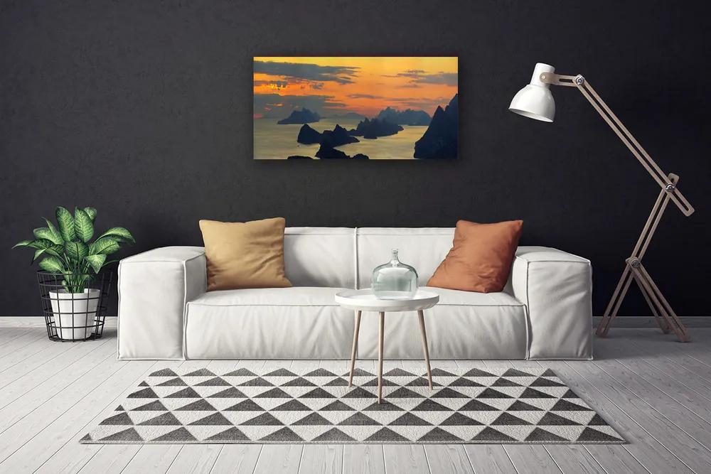 Obraz na plátně Moře Skály Hory Krajina 125x50 cm