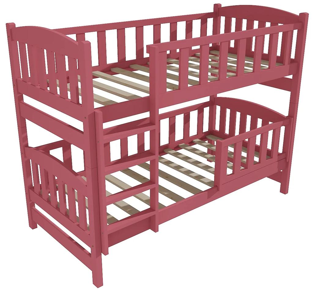 Vomaks Patrová postel PP 013 se zábranou Rozměr: 90 x 200 cm, Barva: surové dřevo, Prostor mezi lůžky: 80 cm