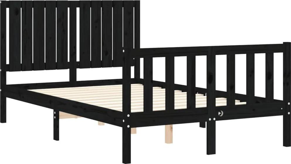 vidaXL Rám postele s čelem 120 x 200 cm masivní dřevo [3192945] Barva: Bílá