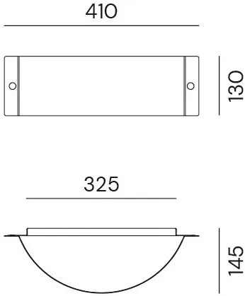 Il Fanale 252.02.RR Decori, oválné nástěnné svítidlo z mědi pro nepřímé osvětlení, 2x15W E27, délka 41cm, IP54