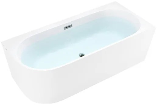 BPS-koupelny Volně stojící rohová akrylátová vana HYD-MER509C pravá 160x75 bílá, odtokový komplet chrom