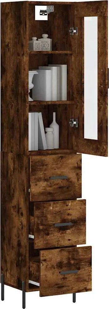 Skříň highboard kouřový dub 34,5 x 34 x 180 cm kompozitní dřevo 3199246