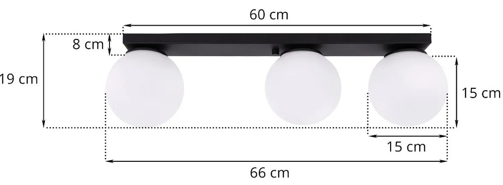 Stropní svítidlo Florence, 3x bílé skleněné stínítko, l