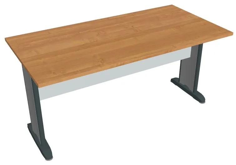 Stůl jednací rovný 160 cm - Hobis Cross CJ 1600 Dekor stolové desky: olše, Dekor lamino podnože: šedá, Barva nohou: černá