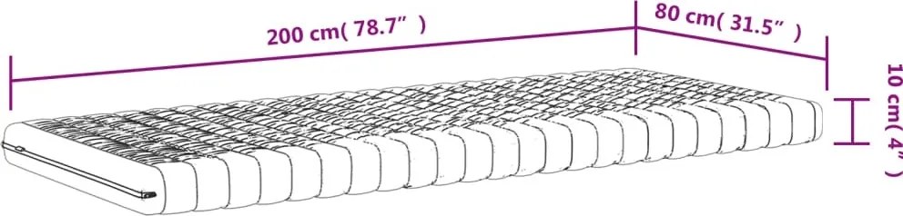 vidaXL Pěnové matrace 2 ks bílé 80 x 200 cm 7 zón tvrdost 20 ILD [356360]