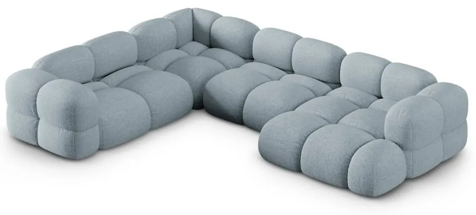 Světle modrá rohová pohovka (levý roh/do "U") Loretto – Cosmopolitan Design