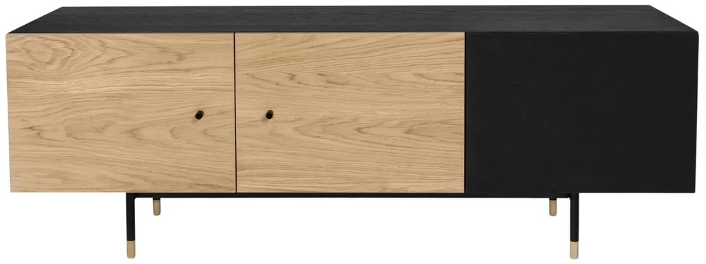 OnaDnes -20% Dubový TV stolek Woodman Jugend s kovovou podnoží 142 x 42 cm