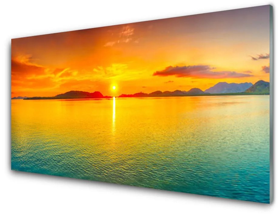 Obraz na skle Moře Slunce Krajina 140x70cm