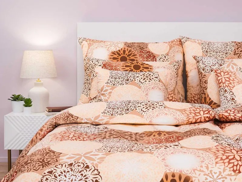 DADKA Povlečení bavlna Mandala béžová 240x200, 2x 70x90 cm