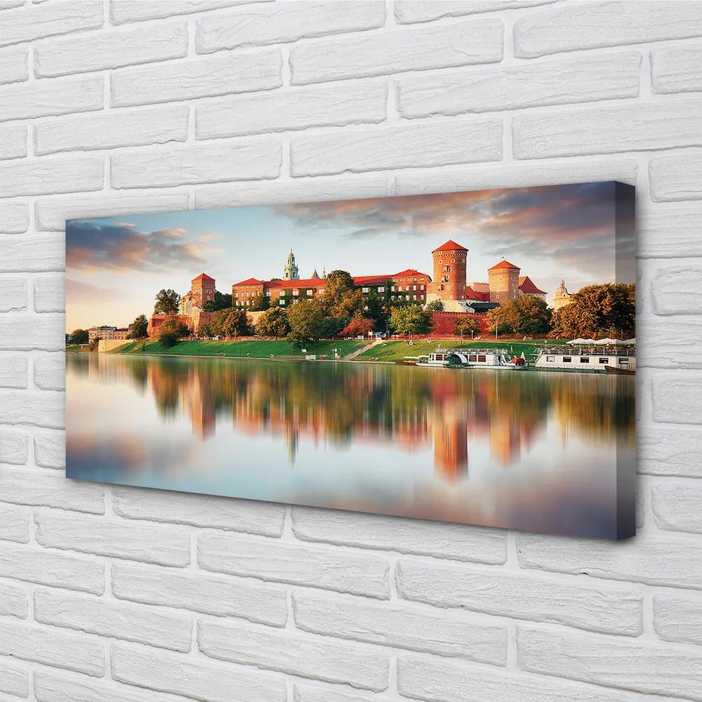Obrazy na plátně Krakow hrad řeka 125x50 cm