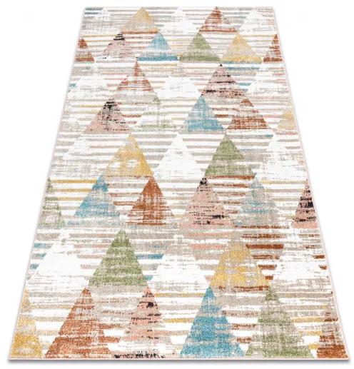 Kusový koberec POLI 9051A Trojúhelníky béžový terakota Rozměr: 120x170 cm