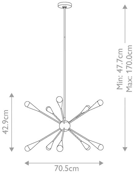 Feiss FE-JAX10-PN - LED Lustr na tyči JAX 10xG9/3W/230V lesklý chrom