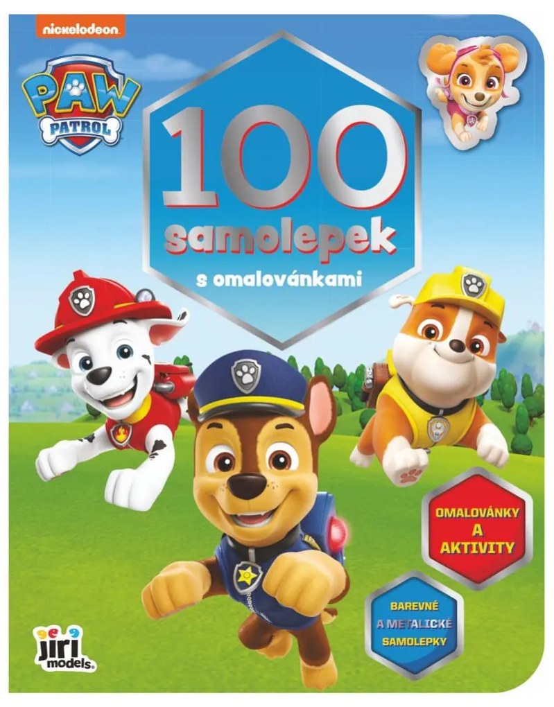 Samolepkový sešit 100 samolepek s omalovánkami Tlapoková patrola/Paw patrol 21,5x28cm