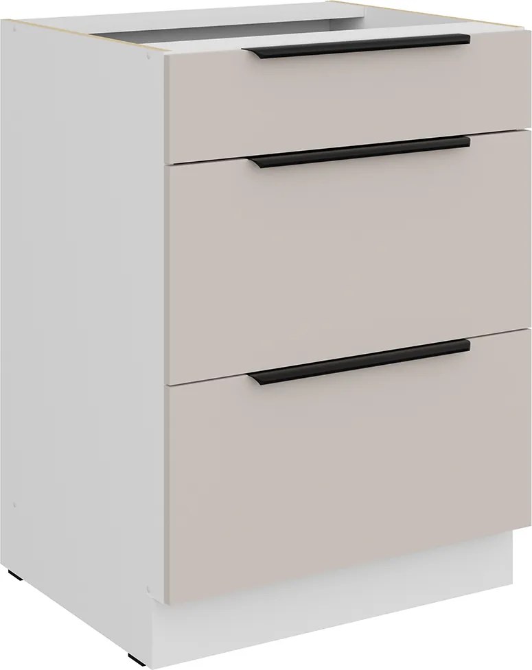 COMO | dolní skříňka 60 D 3S zásuvková | 60 cm | PREMIUM BOX | bílá/kašmír