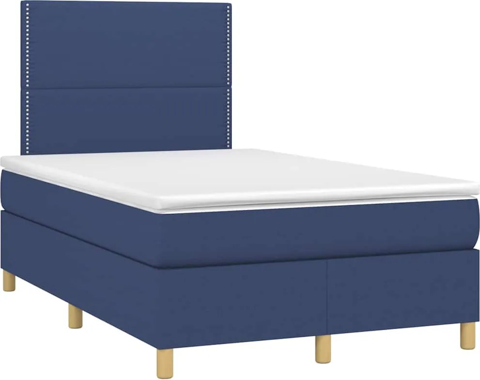 Box spring postel s matrací a LED modrá 120 x 200 cm textil 3135347