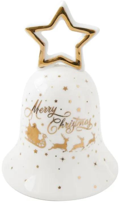 Easy Life Porcelánový vánoční zvonek velký 9x13,5cm