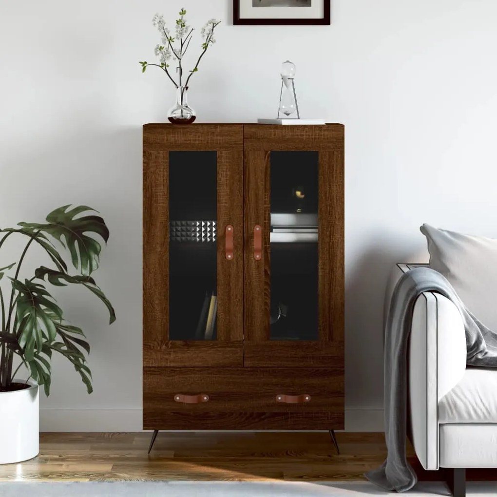 Skříň highboard hnědý dub 69,5 x 31 x 115 cm kompozitní dřevo - Default Title