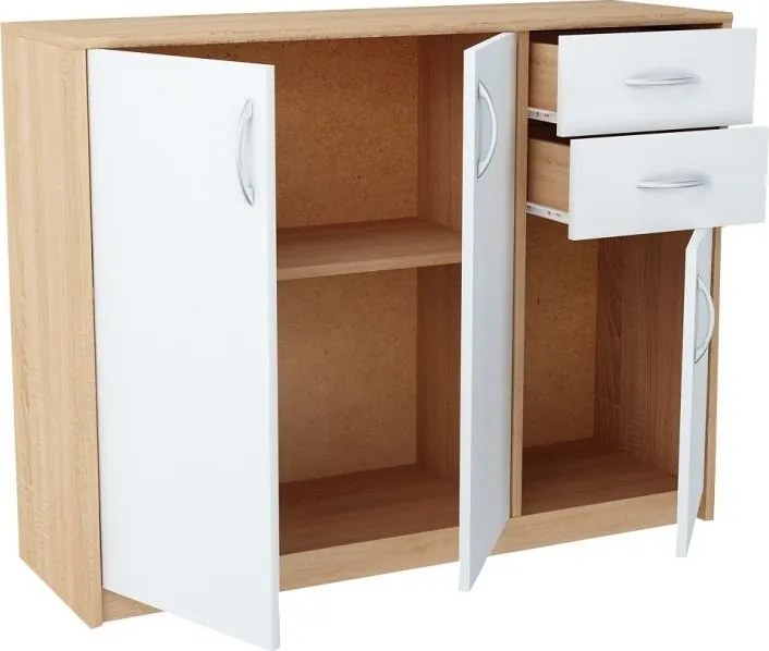 Casarredo - Komfort nábytek Komoda AGNES/HIT 3D2S, K021, dub sonoma/bilá