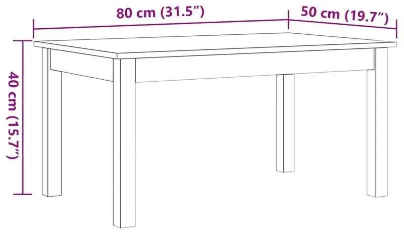Konferenční stolek, masivní borovice, hnědá, NoBi ODIS