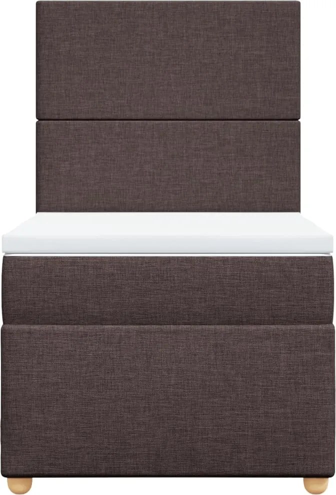 Box spring postel s matrací tmavě hnědá 90x200 cm textil 3293459