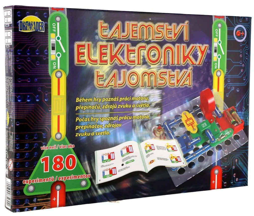 Tajemství elektroniky 180 experimentů na baterie v krabici 42x28,5x4cm od 6 let