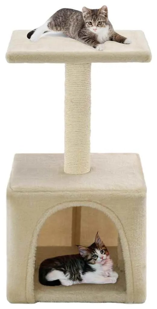 Škrabadlo pro kočky sisalové sloupky 55 cm béžové 170539