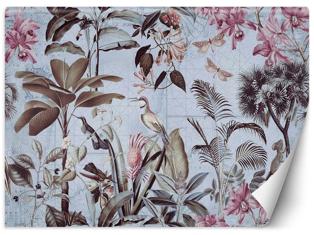 Gario Fototapeta Ptáci mezi fialovými listy - Andrea Haase Materiál: Vliesová, Rozměry: 200 x 140 cm