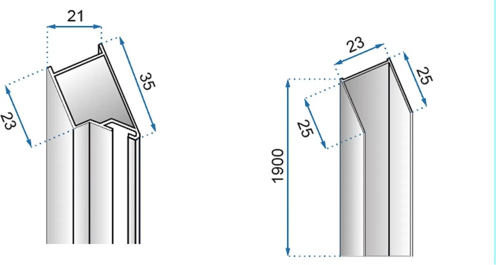 Rea - MOLIER magnetický profil pro sprchové dveře 190cm, černá, REA-K6395