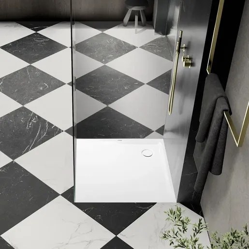 Kaldewei Superplan sprchová vanička čtvercová 90x90 cm smaltovaná ocel alpská bílá 384800010001