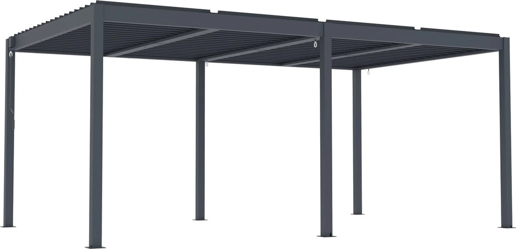 Hliníková bioklimatická pergola s lamelami BestBerg BBP-15G / 5 x 3 m / šedá
