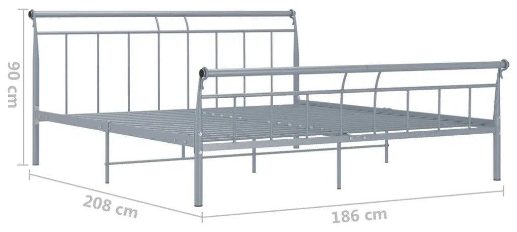 Rám postele šedý kov 180 x 200 cm,  325047