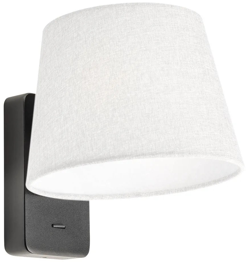 Světla a lustry REDO GROUP Redo NEMIA 01-4646 lampa nad postel 1xE27 černá Barva stínidla: Tortora-šedá