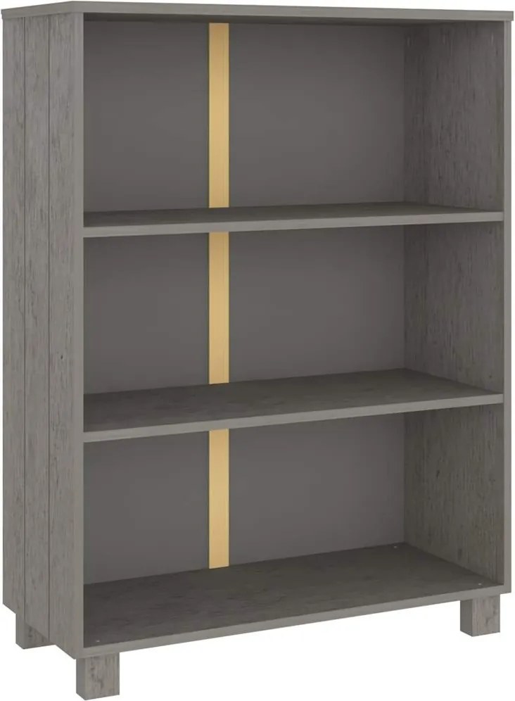 Knihovna HAMAR světle šedá 85 x 35 x 112 cm masivní borovice 340487