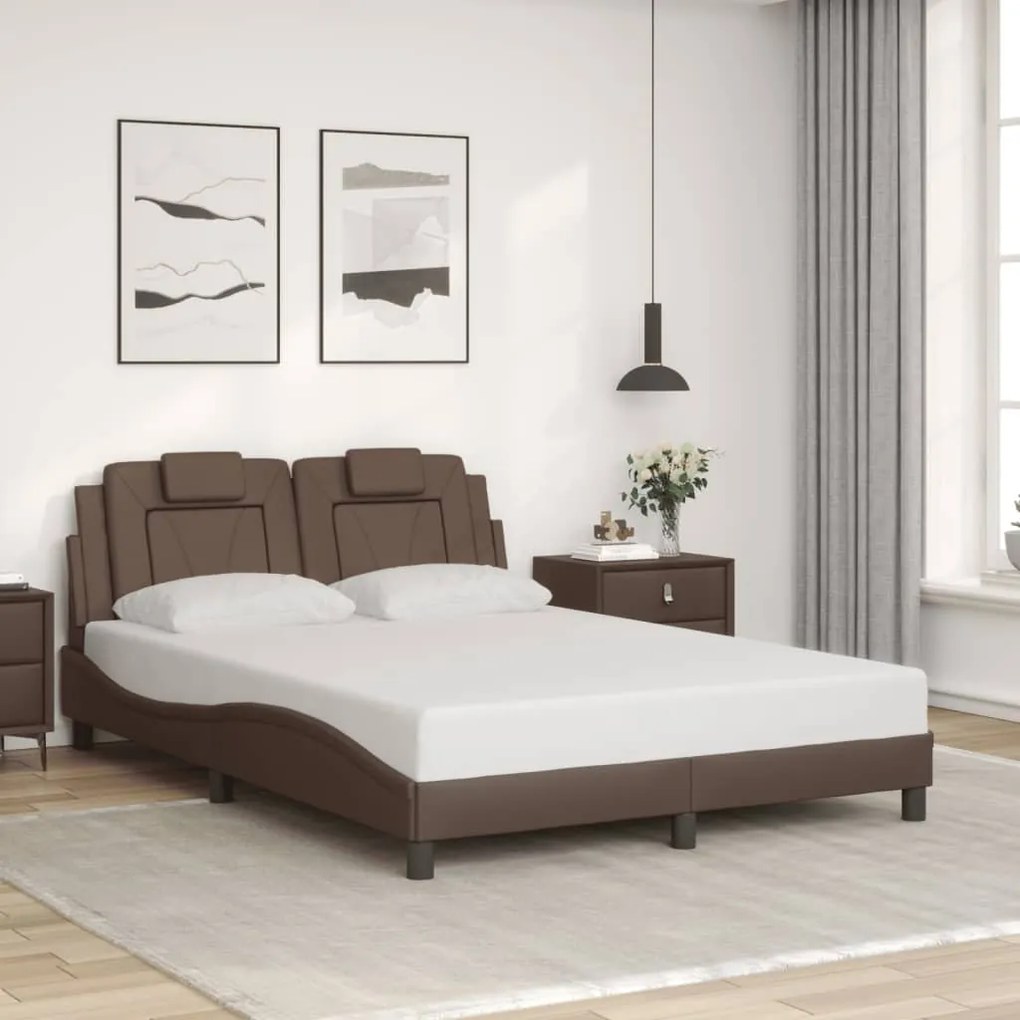 Rám postele Viana s LED bez matrace hnědý 140 x 190 cm 3214017