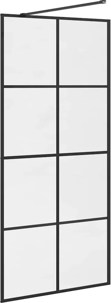 Zástěna do průchozí sprchy čiré ESG sklo 90 x 195 cm černá 151034