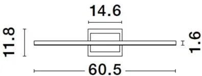 LED nástěnné svítidlo Azure 60 černé