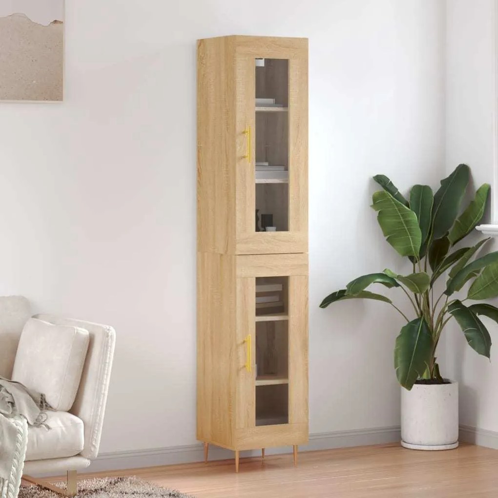 vidaXL Skříň highboard 34,5 x 34 x 180 cm kompozitní dřevo [3199419] Barva: dub sonoma