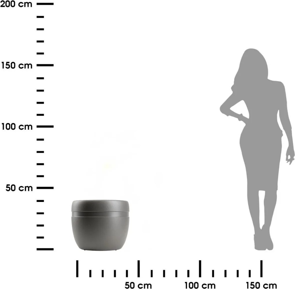 PLASTOVÝ KVĚTINÁČ LUNA CLASSIC 45,5X38 CM ANTRACITOVÁ