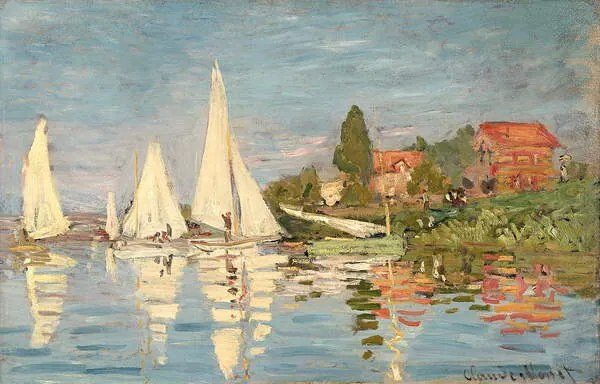 Monet, Claude - Obrazová reprodukce Regatta at Argenteuil, c.1872, (40 x 24.6 cm)