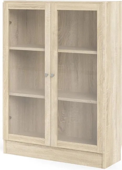 Skříň Bask 79 x 28,3 x 107,2 cm, dveře sklo, dub sonoma