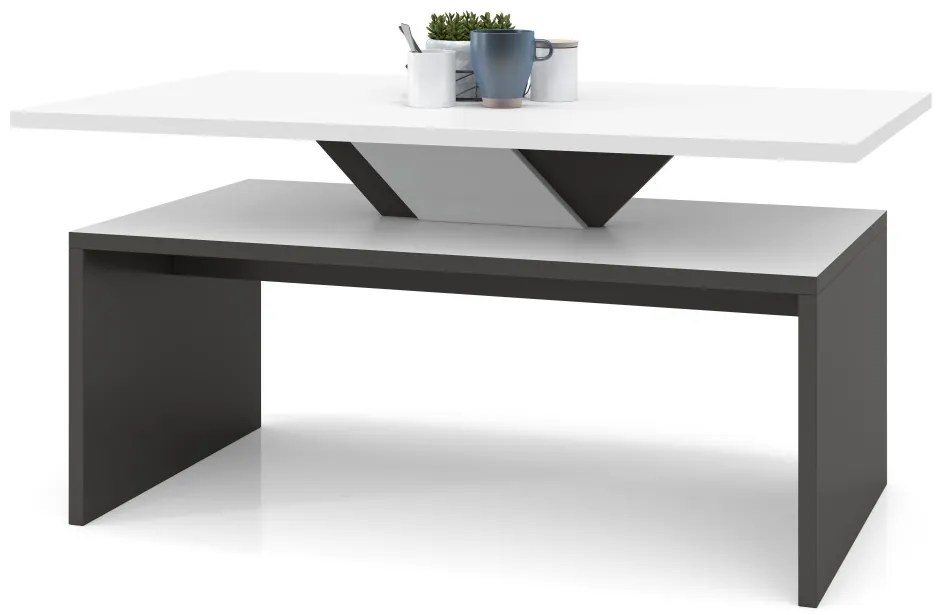 Mazzoni SISI bílý+antracit (tmavý šedý), konferenční stolek