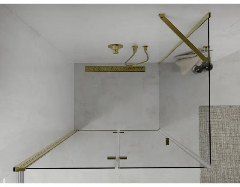 Mexen Lima skládací sprchový kout 90 x 70 cm, Průhledné, Zlatá - 856-090-070-50-00